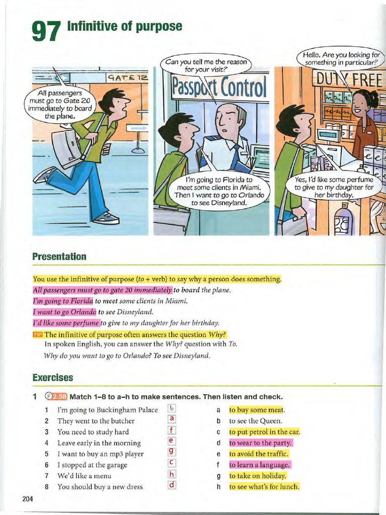 97 - Infinitive of Purpose | PDF | Linguistics