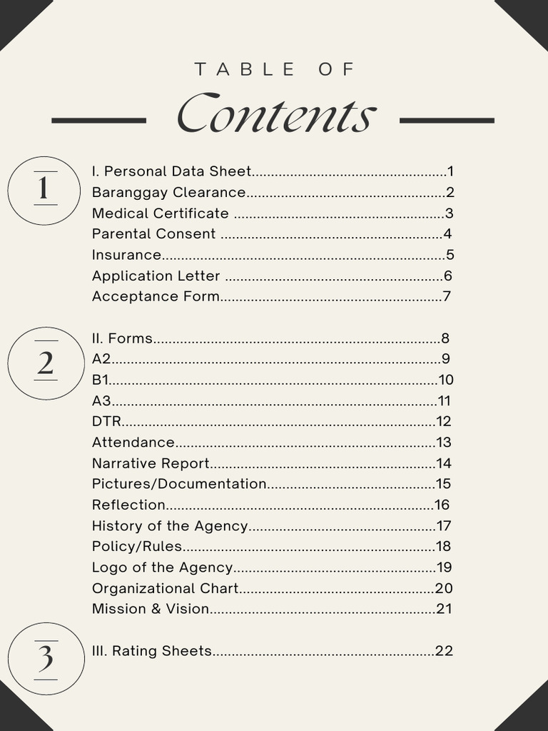 Beige Minimalist Table of Contents Document A4_20250205_194722_0000 | PDF