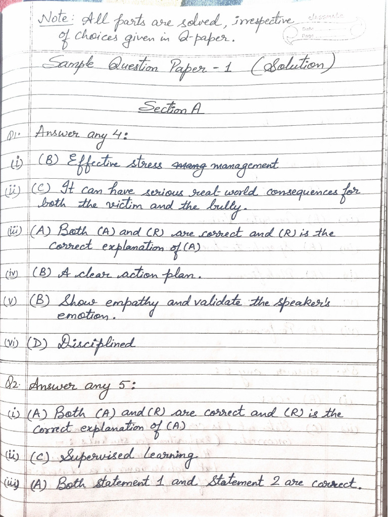 Sample Paper1 (Solution) Science | PDF