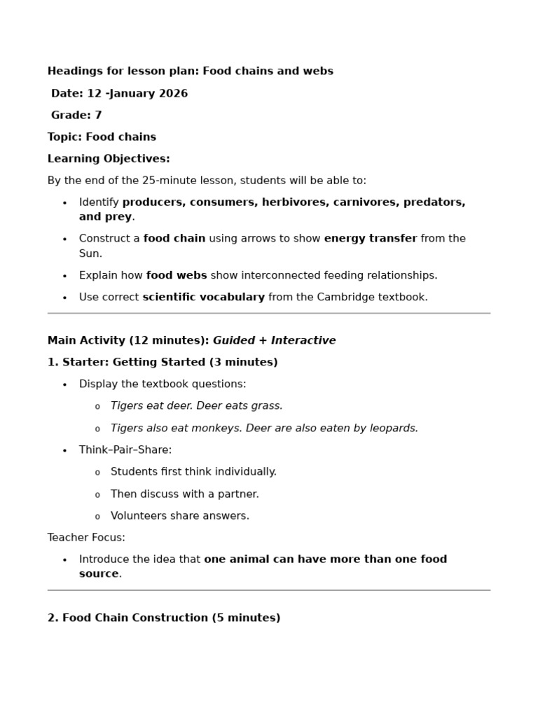 Food Chains and Webs | PDF | Food Web | Foods