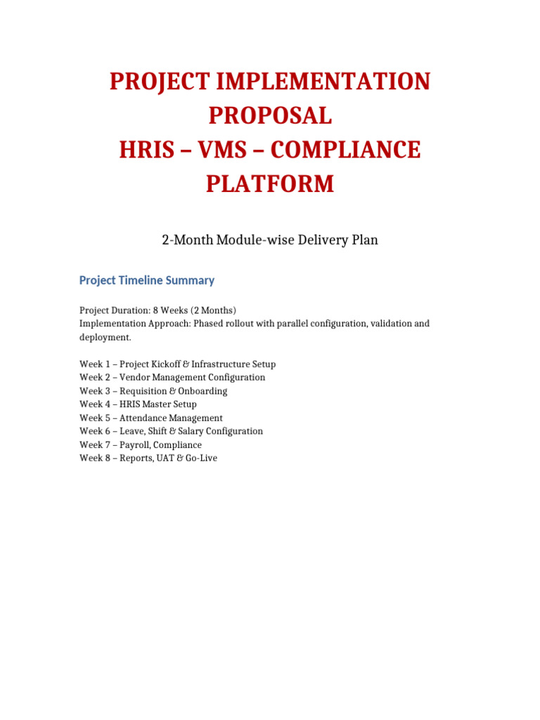 Professional Implementation Proposal | PDF | Payroll | Computing