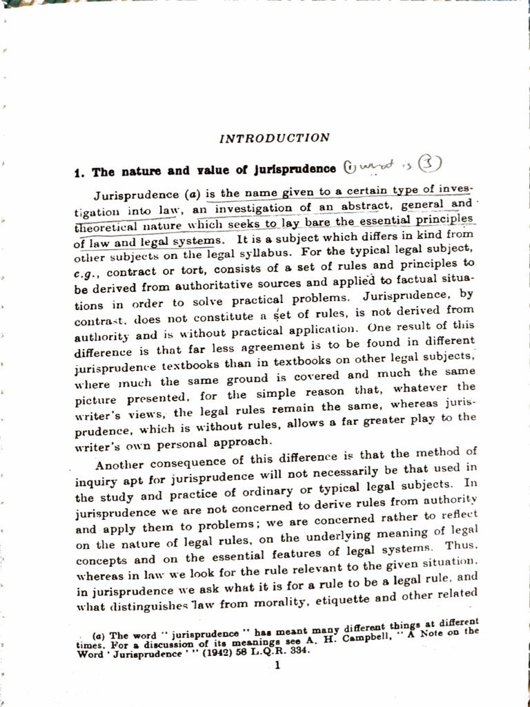 Nature of Jurisprudence (Salmond) | PDF