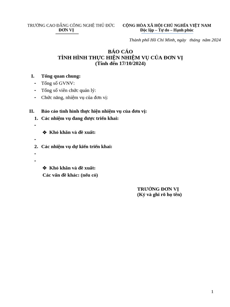 Mau - Bao Cao Don Vi | PDF