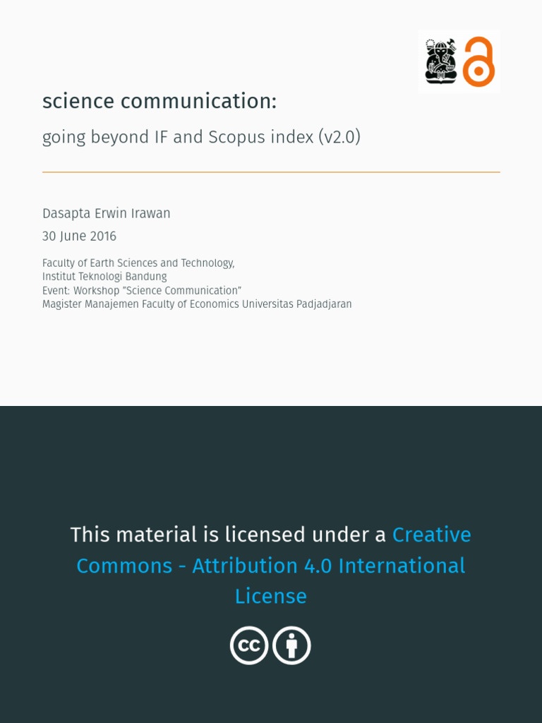 Scientific Communication Beyond Impact Factor Citation Index and Scopus ...