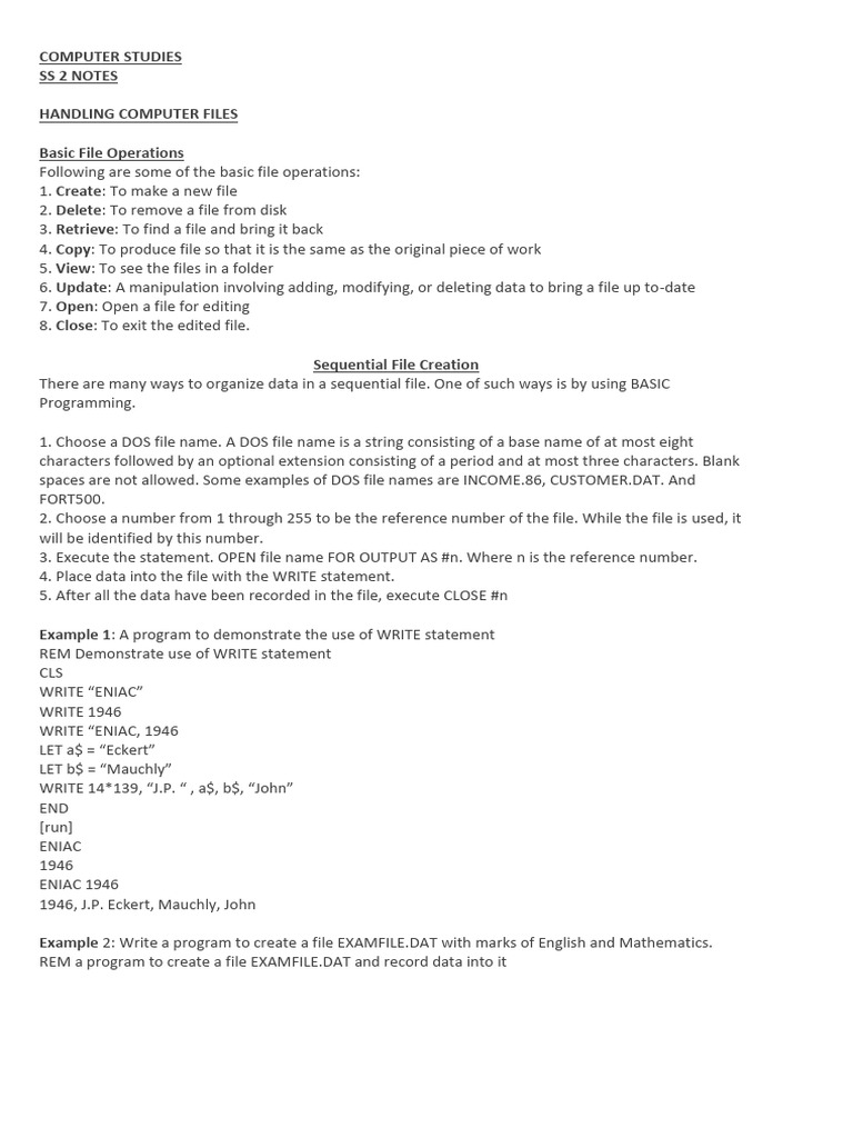 HANDLING COMPUTER FILE | PDF | Computer File | Computer Virus