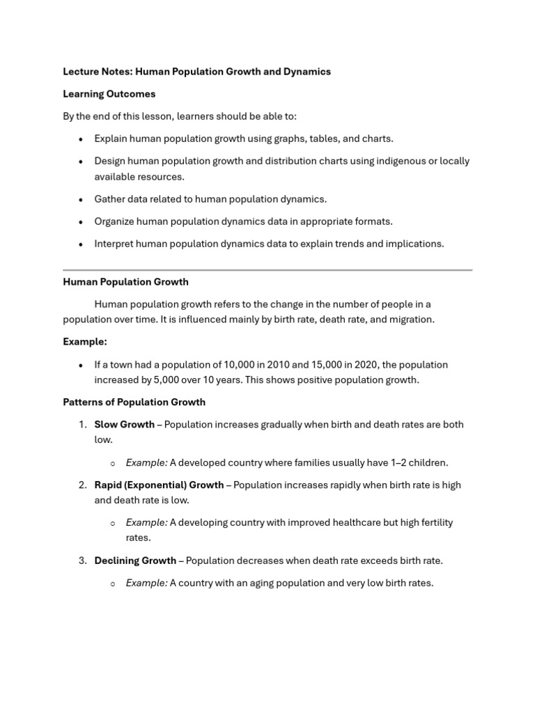 Lecture-Notes-on-Human-population-growth | PDF | Population Growth ...