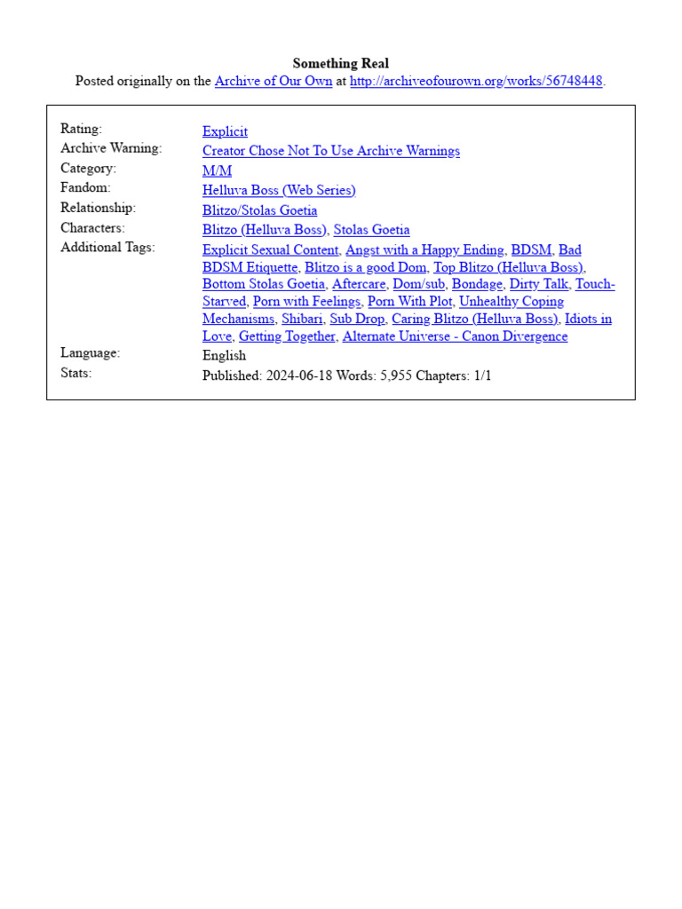 Something Real | PDF | Bdsm