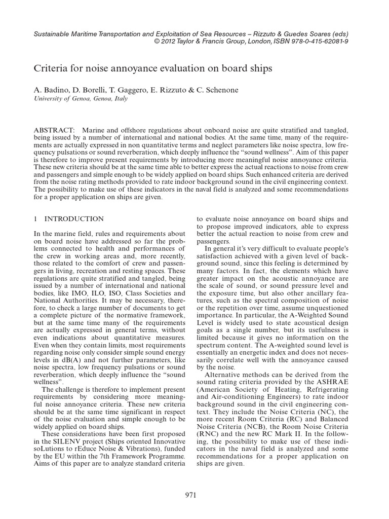Criteria For Noise Annoyance Evaluation | PDF | Sound | Noise