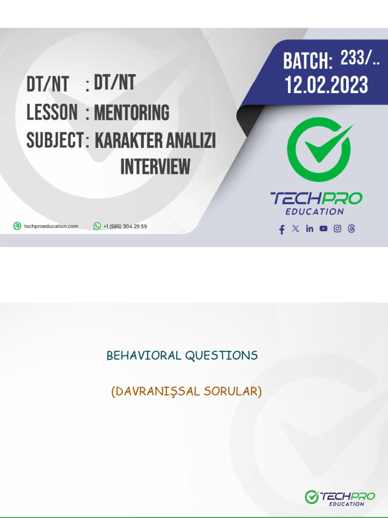 Behavioral Questions | PDF