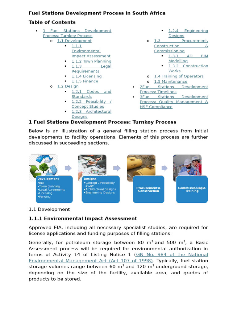 Fuel Stations Development Process in South Africa | PDF | Filling ...