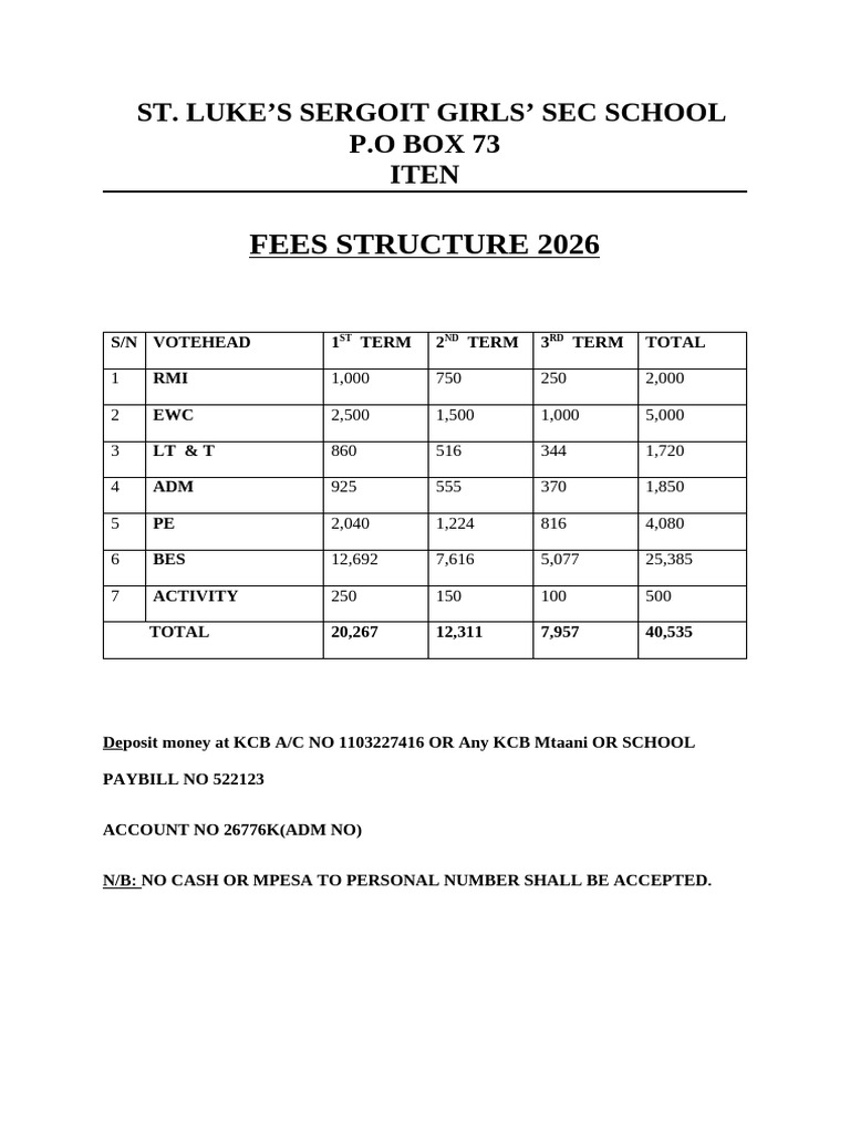 Fees Structure 2026 | PDF