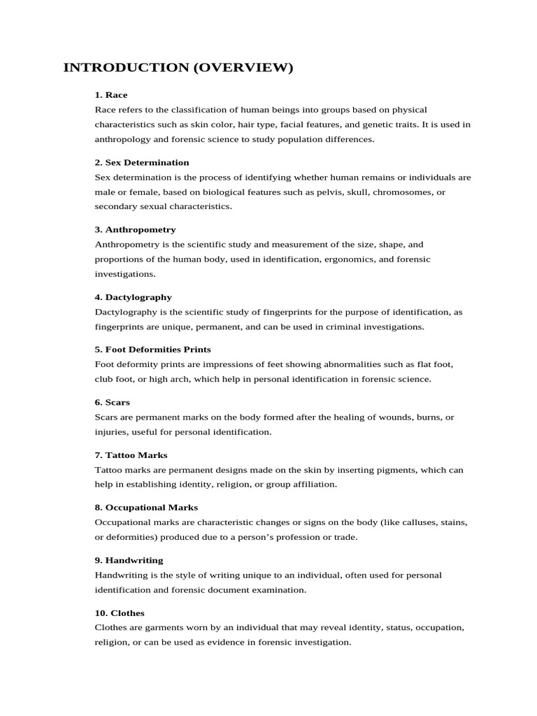 Forensic Law Unit 2 | PDF | Fingerprint | Forensic Science