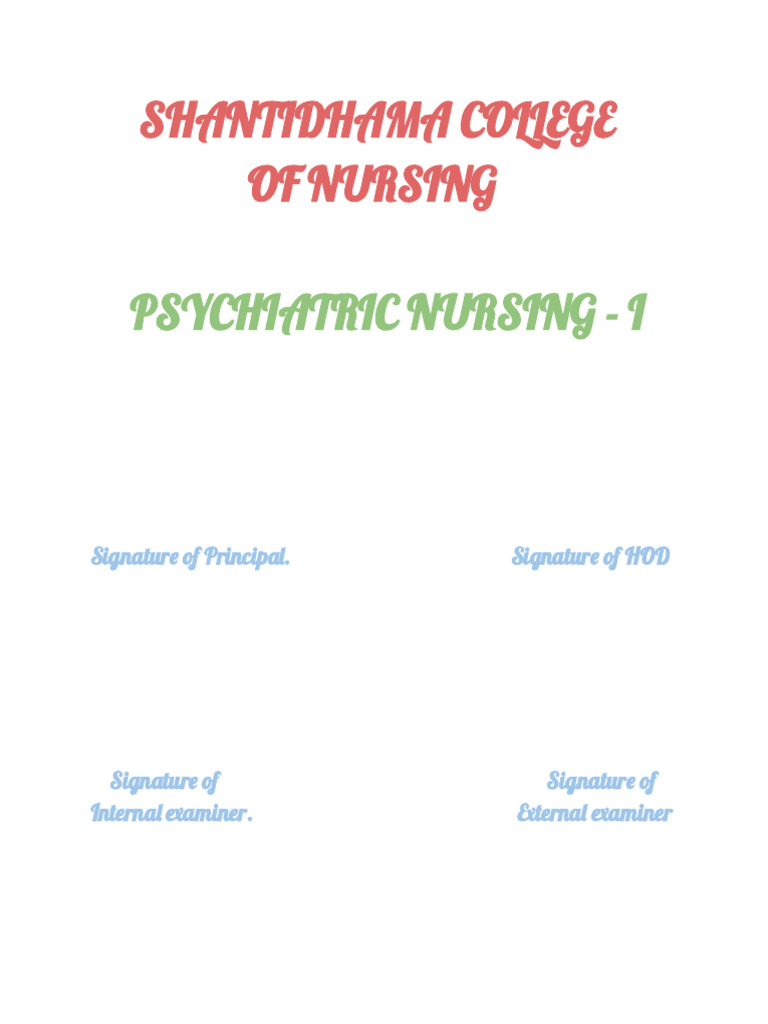 Psychiatry Head Note | PDF