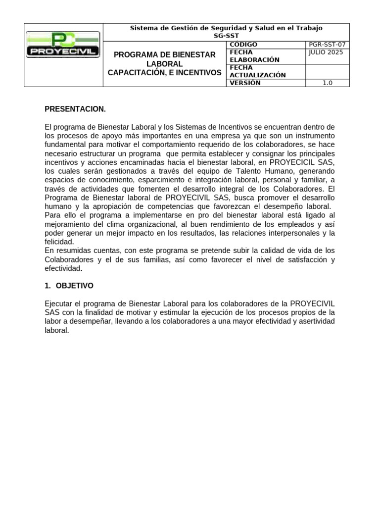 Programa de Bienestar Labora, Incentivo | PDF | Bienestar | Salud mental