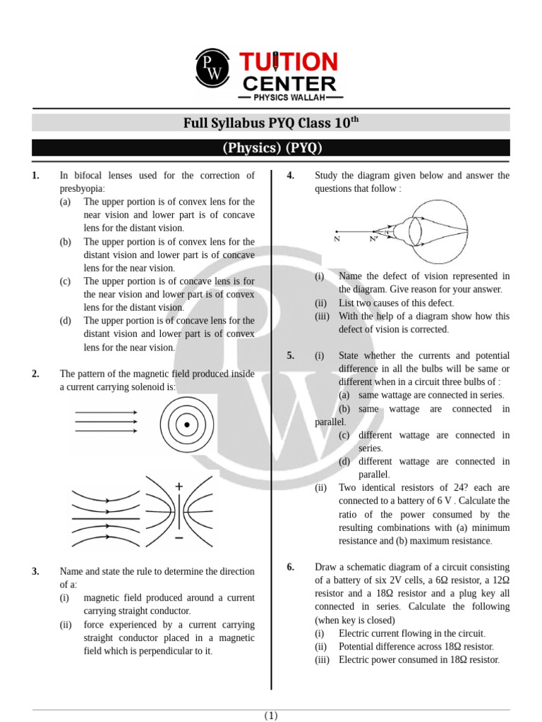 Full Syllabus - PYQ - Physics - Kanchan Rai | PDF | Electric Current ...