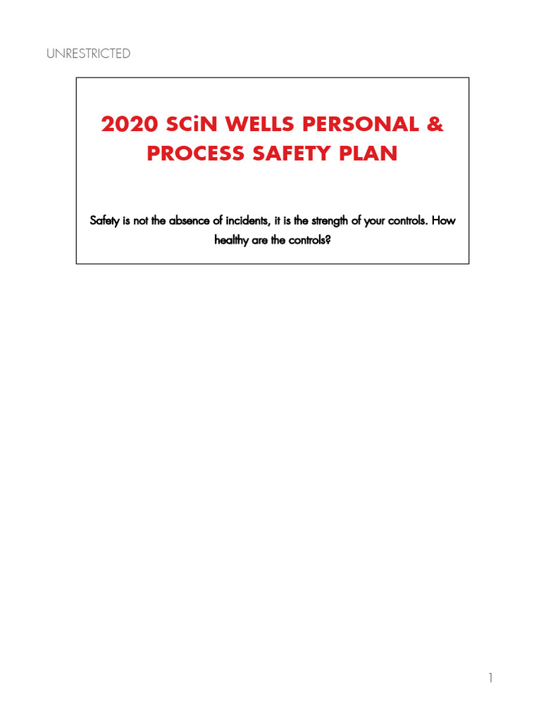 2020 SCiN Personal AND Process Safety Plan - Final | PDF | Safety