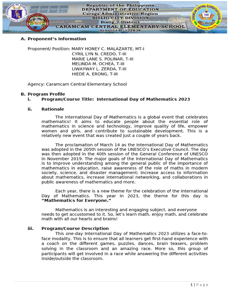 Mathematics International Day 2023 | PDF | Learning | Teachers