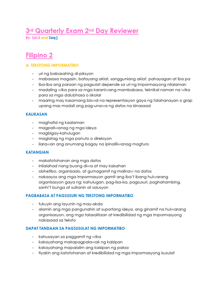 3rd-Quarterly-Exam-2nd-Day-Reviewer | PDF | Atomic Nucleus | Atoms