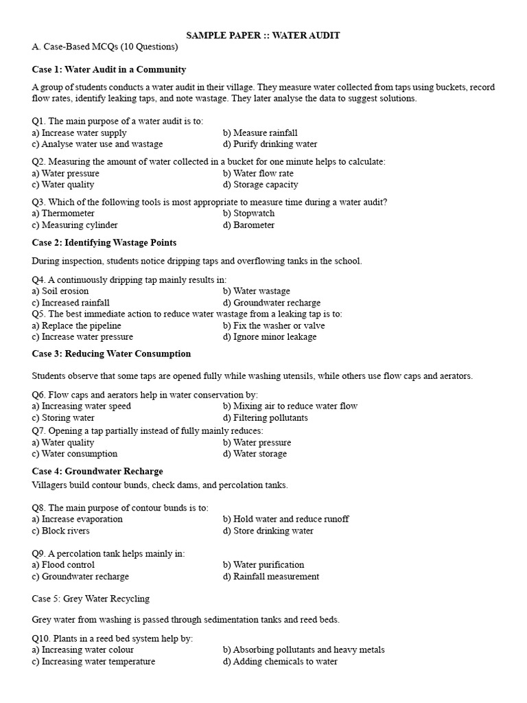 Sample Paper Student | PDF | Water | Water Conservation
