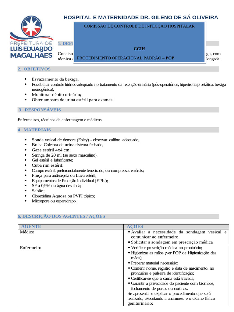 Pop - Cateterismo Vesical de Demora | PDF | Urologia | Sistema urinário