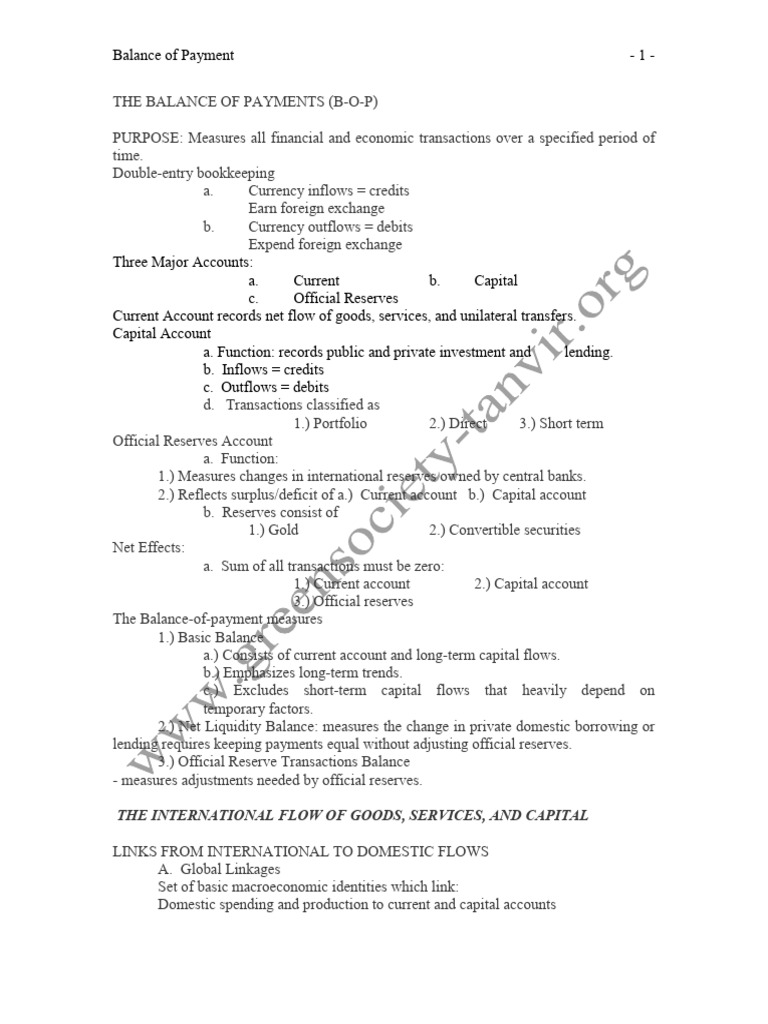 Balance of Payment | PDF | Balance Of Payments | Government Budget Balance