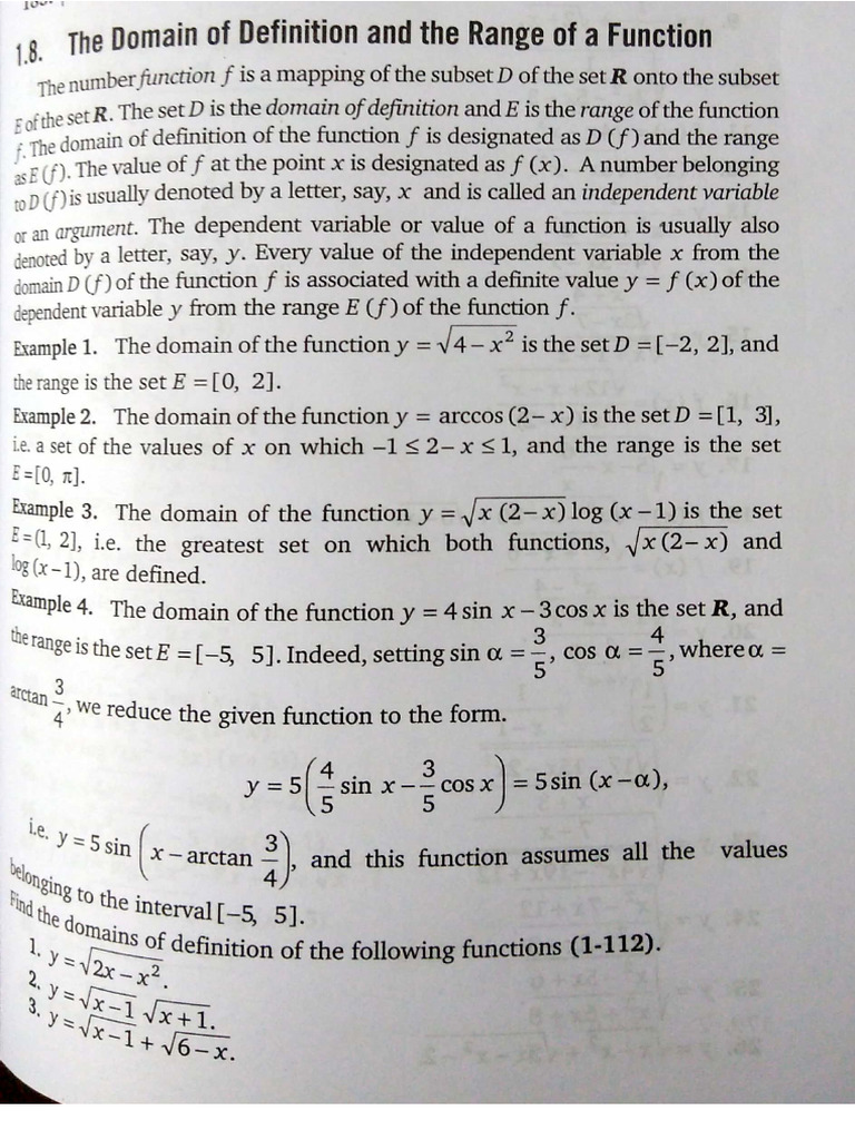 Domain and Range | PDF