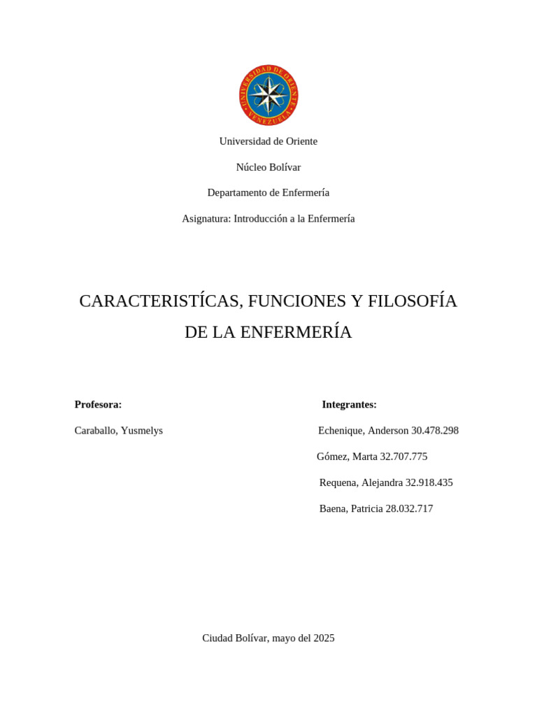 Informe Intro. a La Enfermeria | PDF | Enfermería | Medicina
