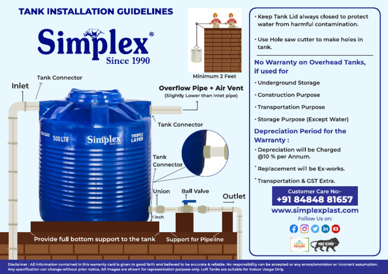 Simplex Tank Installation Chart | PDF