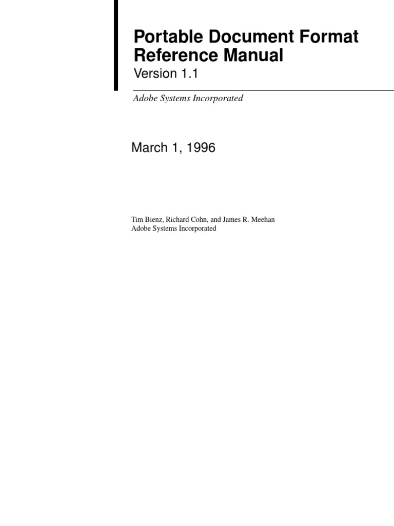 Portable Document Format Reference Manual - Version 1.1 | Portable ...