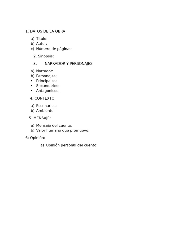 Análisis Del Cuento | PDF