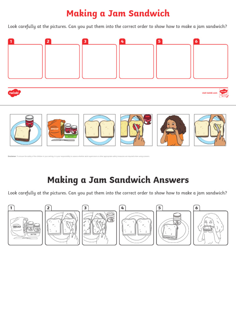 T T 29092 Jam Sandwich Sequencing Activity Sheet Ver 3 | PDF