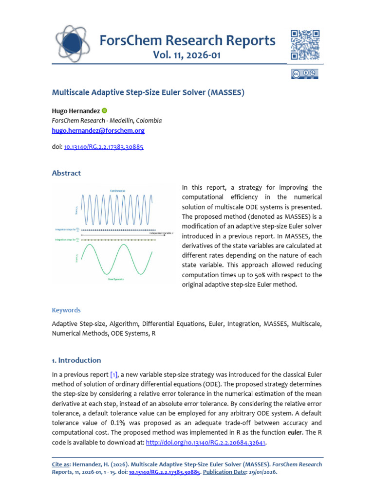 Multiscale Adaptive Step-Size Euler Solver (MASSES) | PDF | Ordinary ...