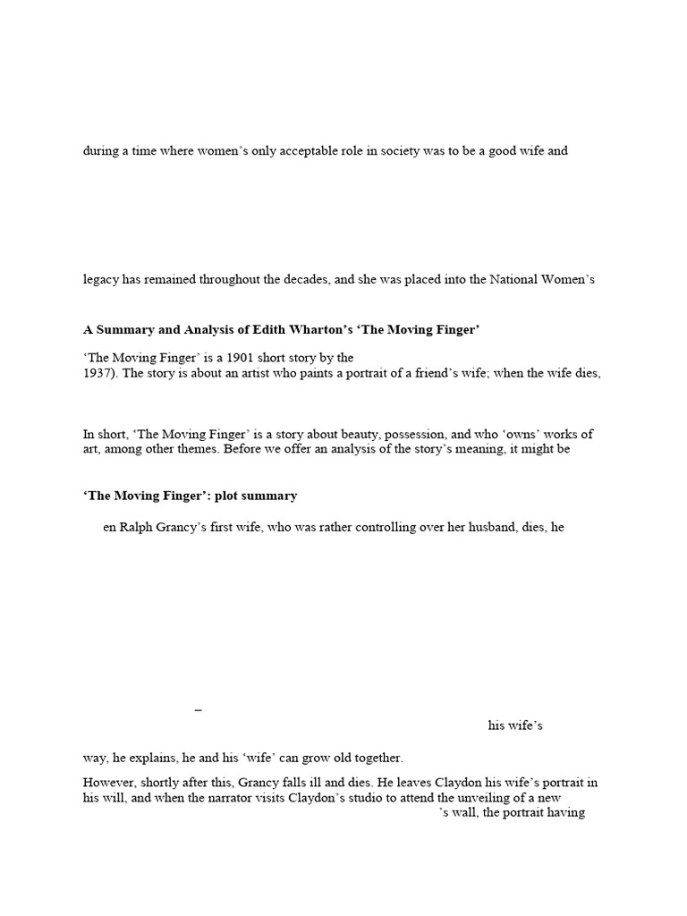 Moving Finger by Wharton | PDF | Paintings