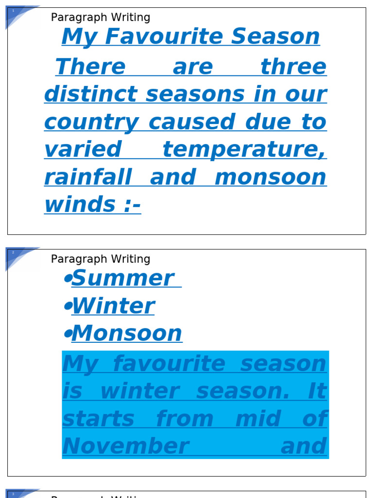 My Favourite Season | PDF