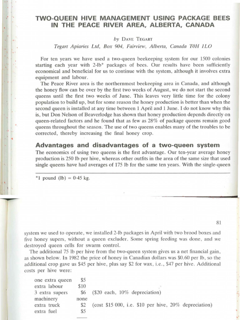 Two Queen Hive Management BW652pp80-84 | PDF | Beehive | Beekeeping