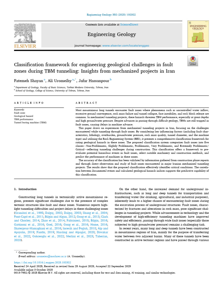 Classification Framework For Engineering Geological Challenges 2025 ...