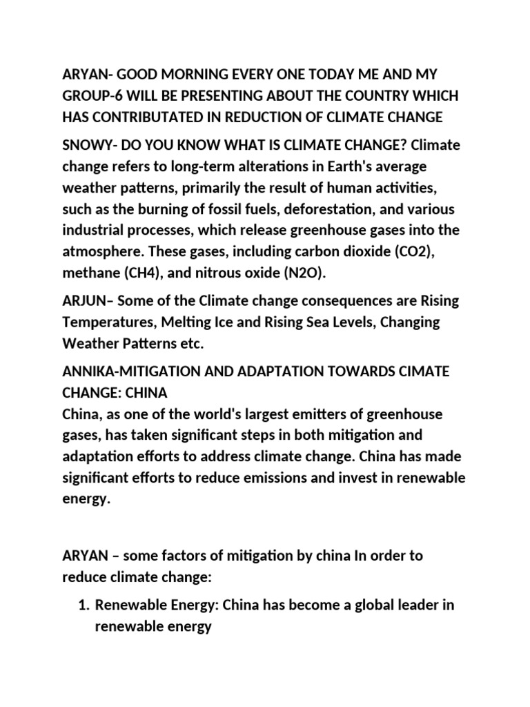 g6 Script for Climate Change | PDF | Climate Change | Climate Change ...