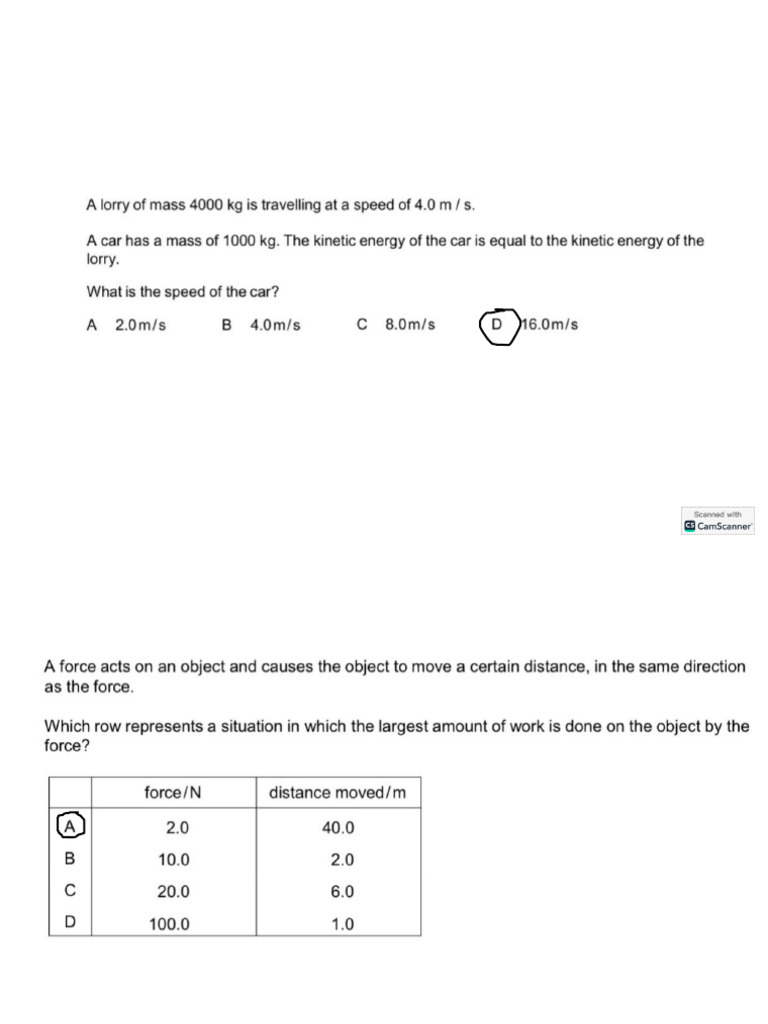 Physics Worksheet Solved by Hamza | PDF