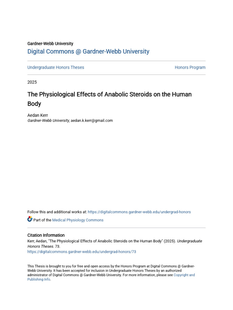 The Physiological Effects of Anabolic Steroids on the Human Body | PDF ...