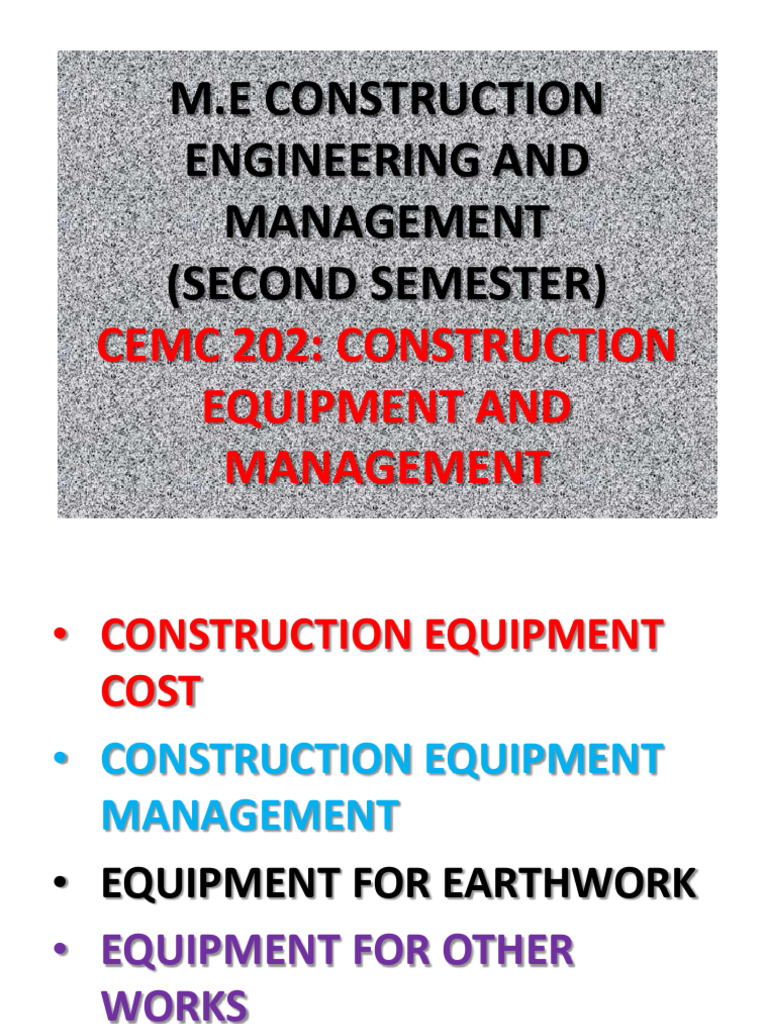 Construction Engineering and Management (Chapter 1) by Dr b Vidivelli ...