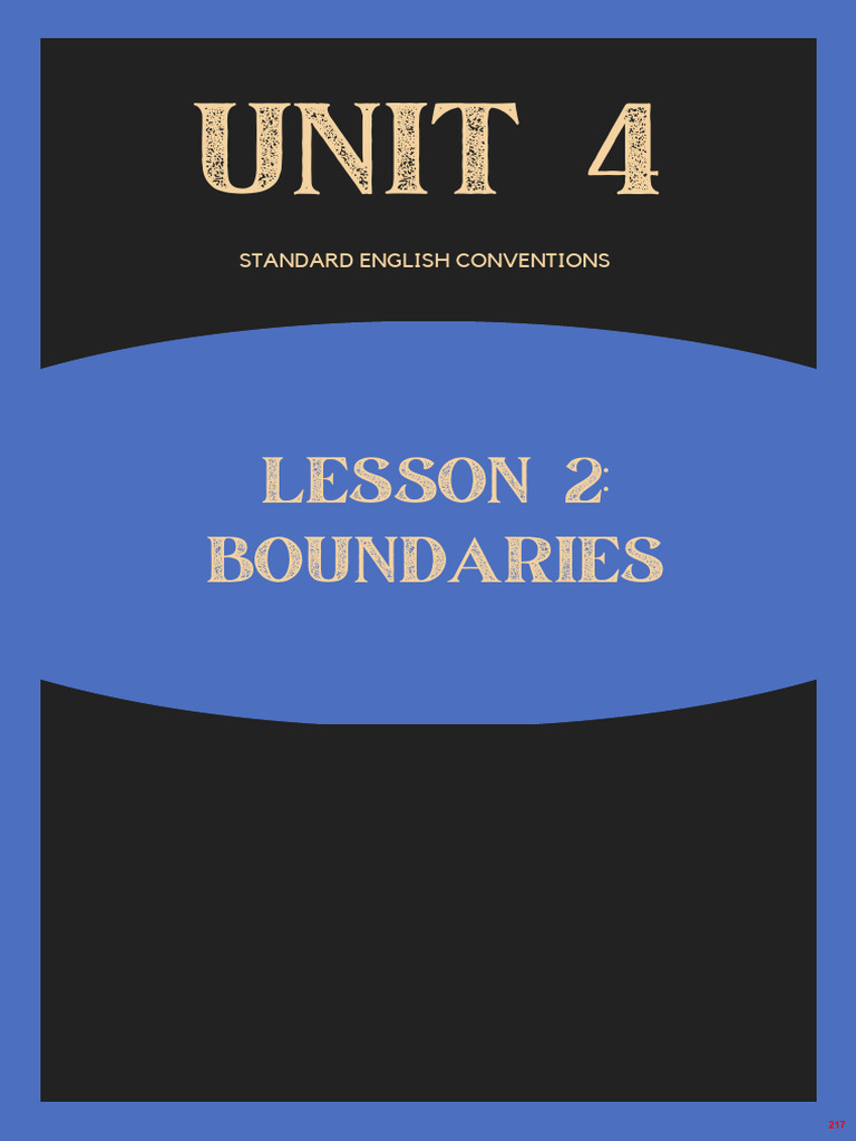 11) Sat & Tutorials - Unit - 4 Lesson - 2 Boundaries | PDF | Comma ...