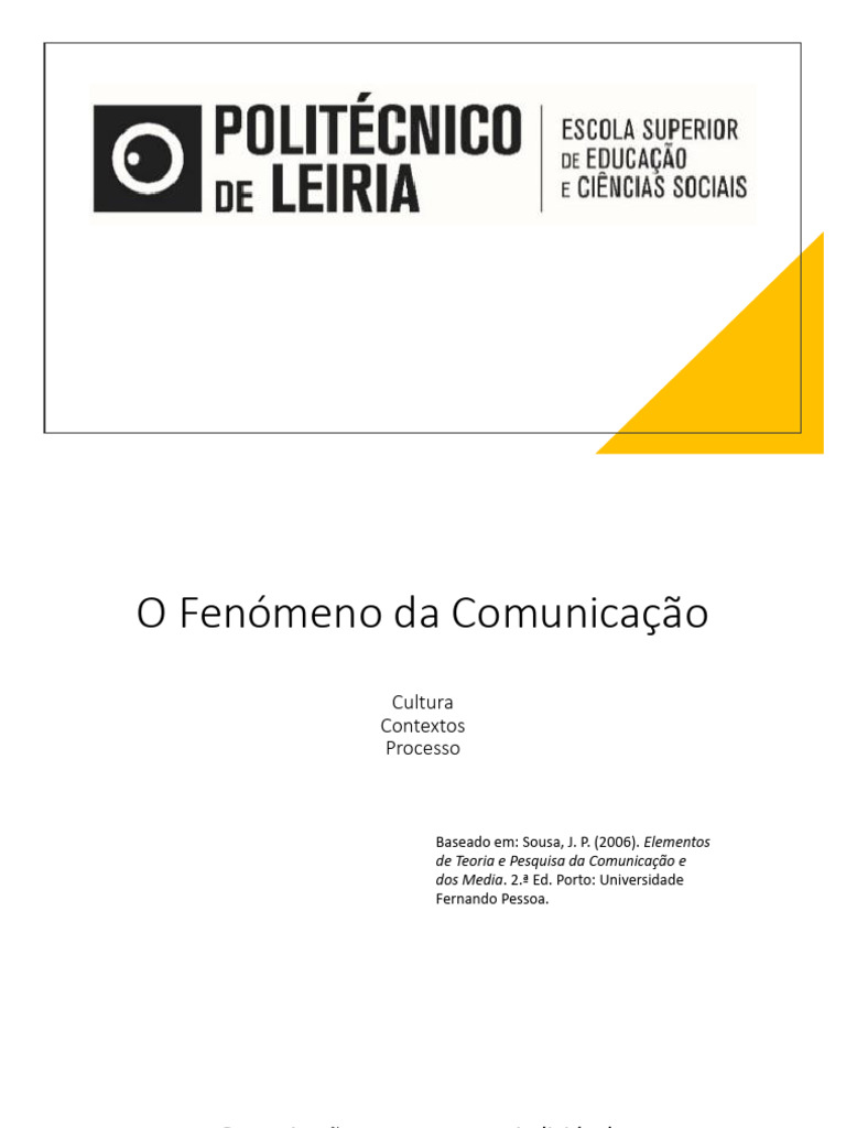 O FenÃ Meno Da ComunicaÃ Ã o II - Aula 4 | PDF | Comunicação | Educação ...