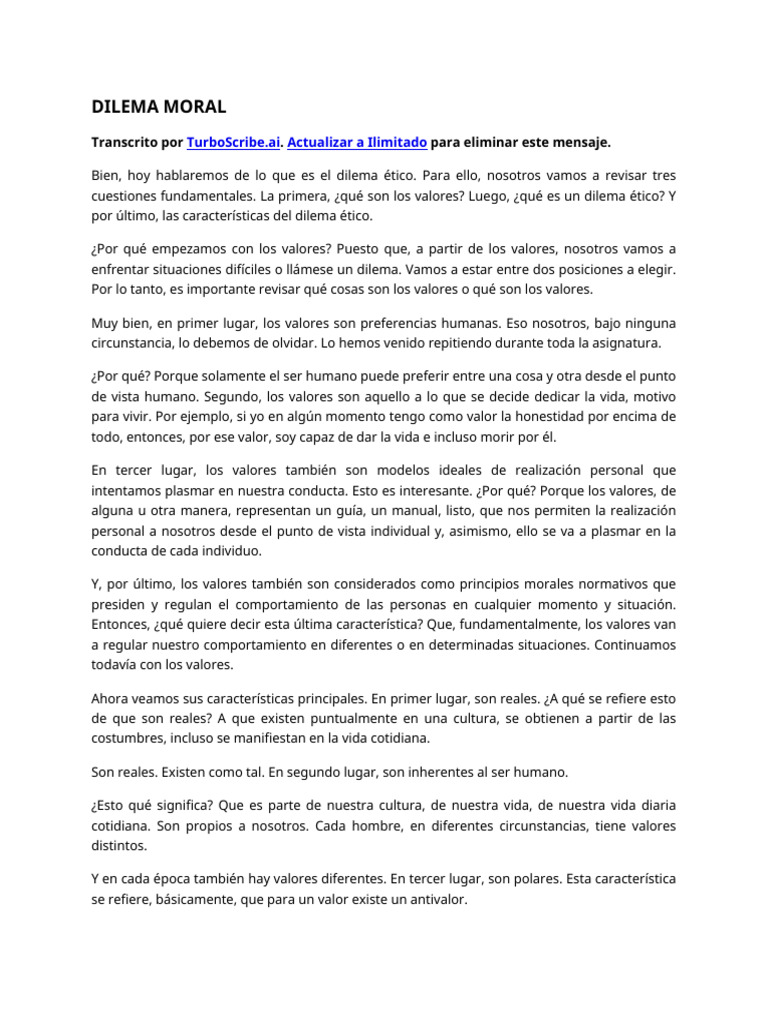 Dilema Moral | PDF | Moralidad | Comportamiento