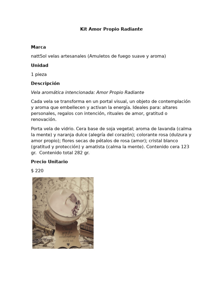 Kit Amor Propio Radiante | PDF