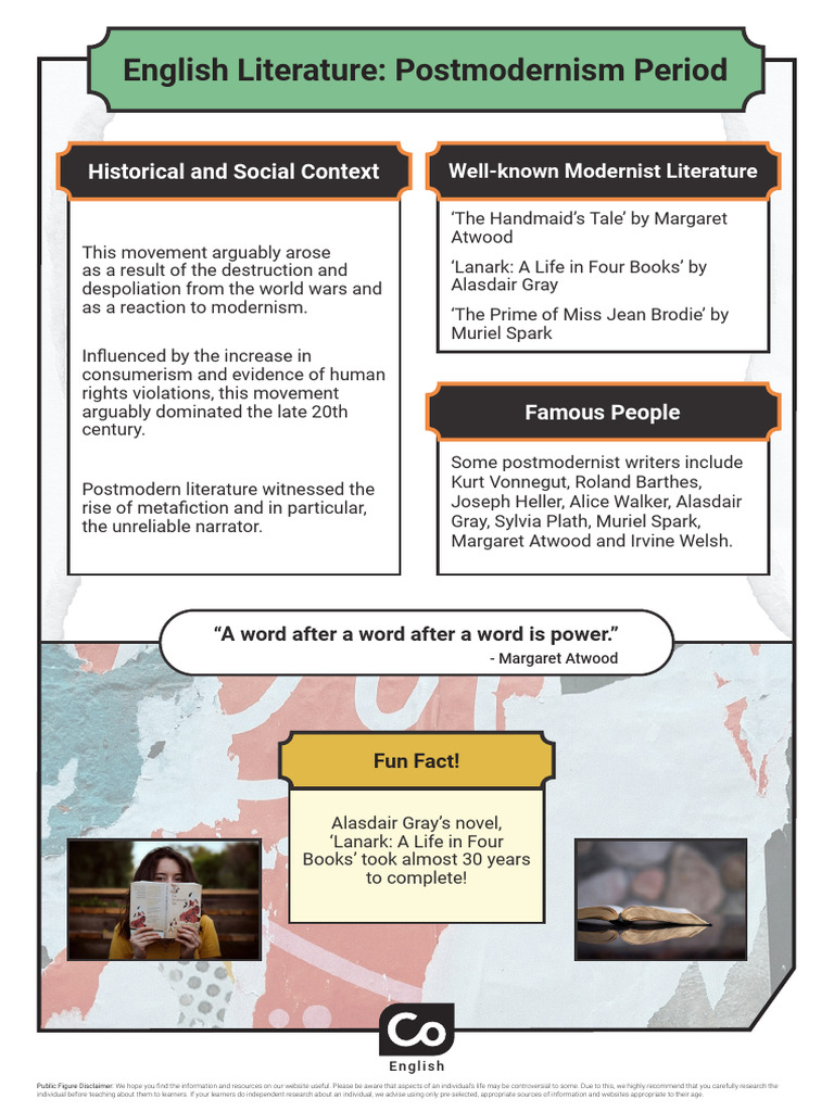 Cfe e 1745478756 English Literature Postmodernism Period Poster Ver 1 ...