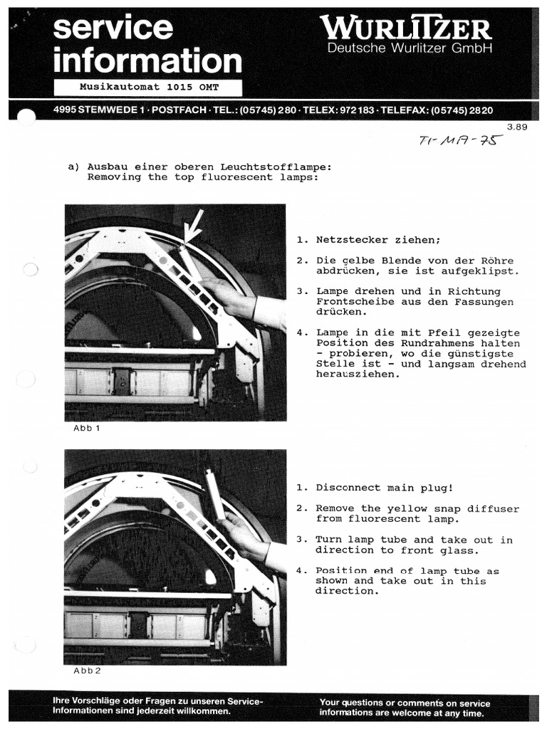 TI MA 75 Replacing Plastics Bubble Tubes Flourescent Lamps Hi RezPDF | PDF