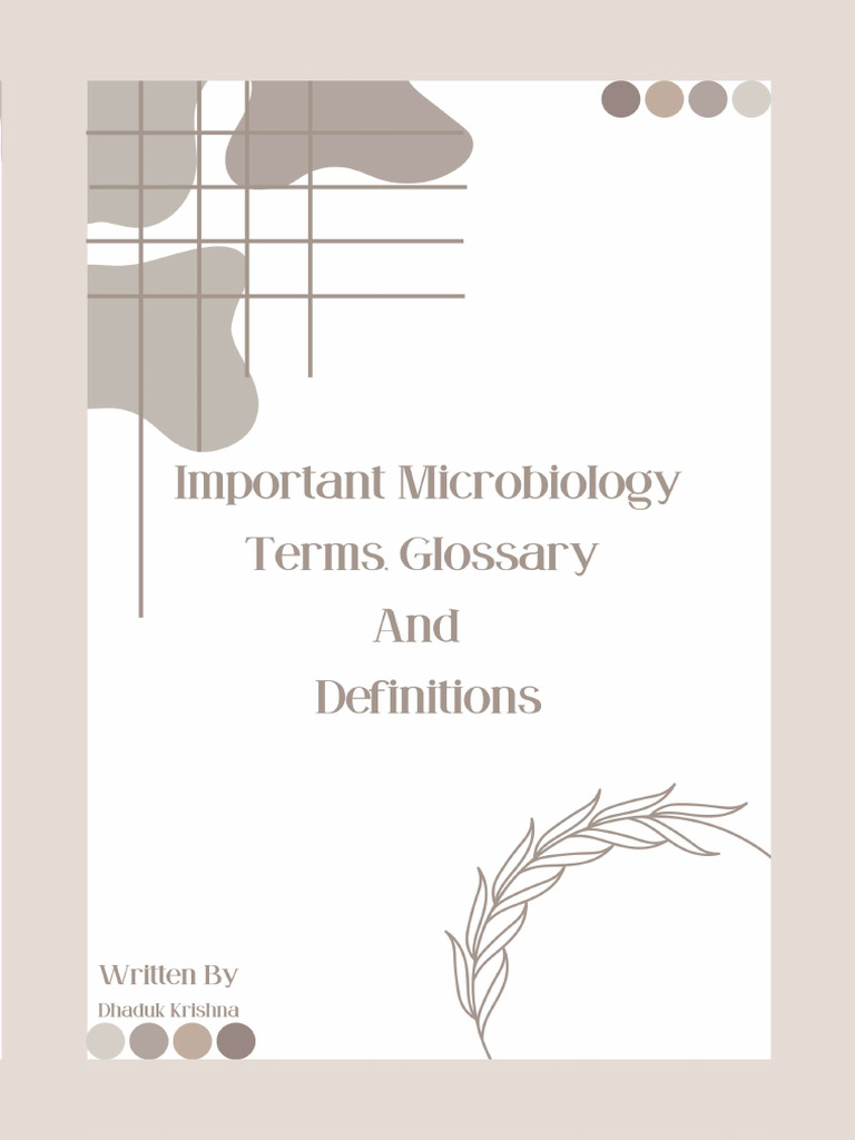 Microbiology Terms Compressed | PDF