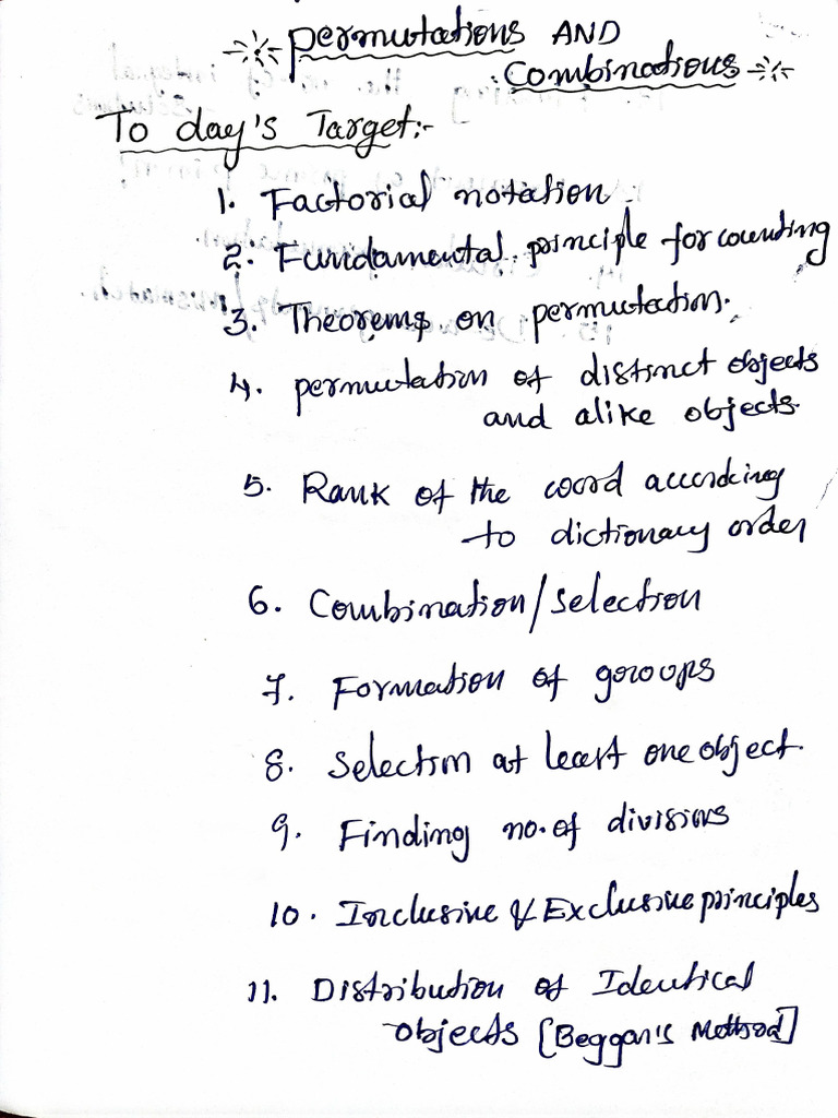 Permutations and Combinations - Pandc | PDF