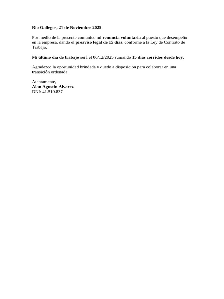 Cese Laboral | PDF