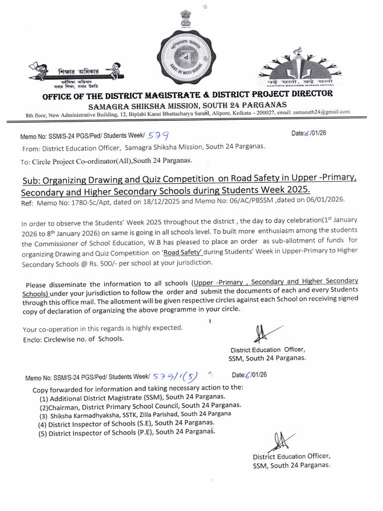 Organizing Drawing & Quiz Competition On Road Safety | PDF